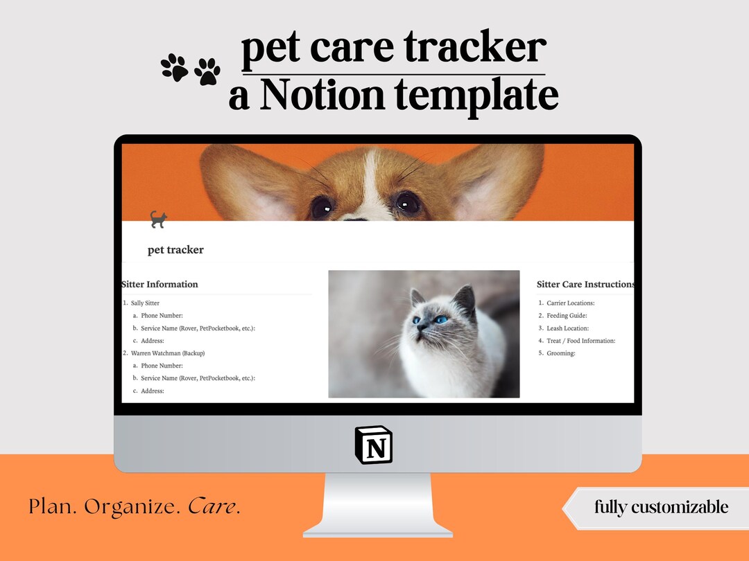 PET CARE TRACKER — All-in-one Notion Template for Pet Owners - Etsy