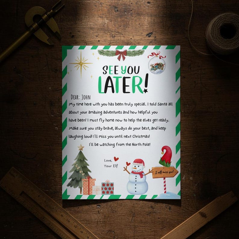 Editable Elf Goodbye Letter, Printable Elf Departure Letter, Christmas ...