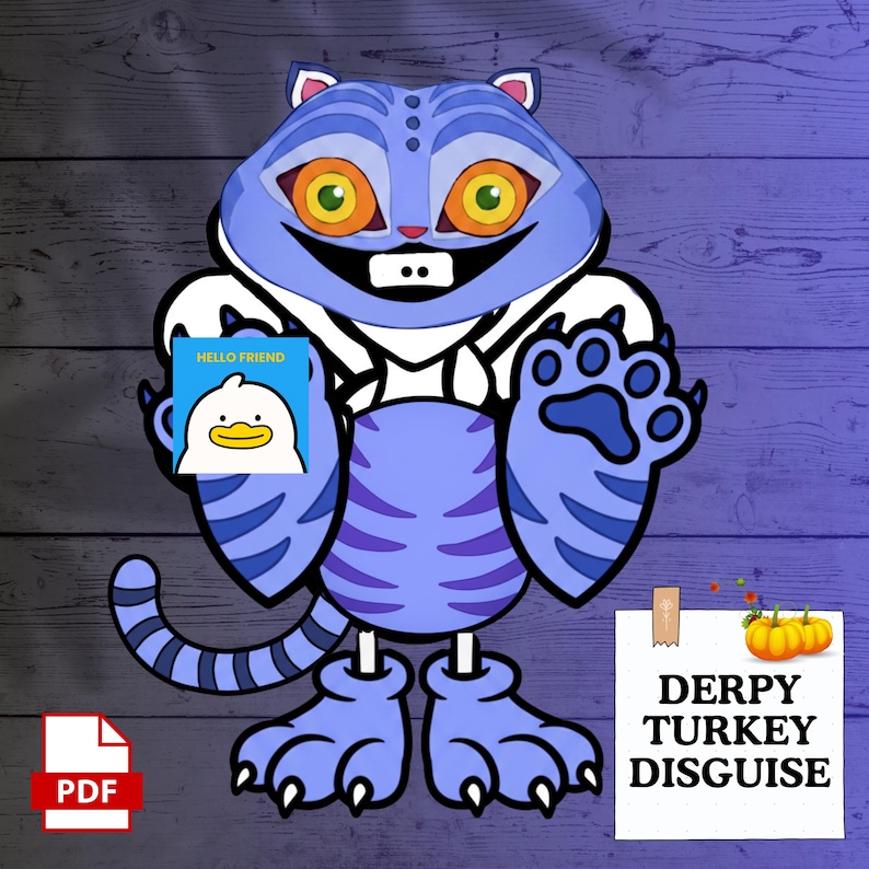 Kpop Derpy Tiger Turkey Disguise Printable - Derpy the Tiger Disguise a ...