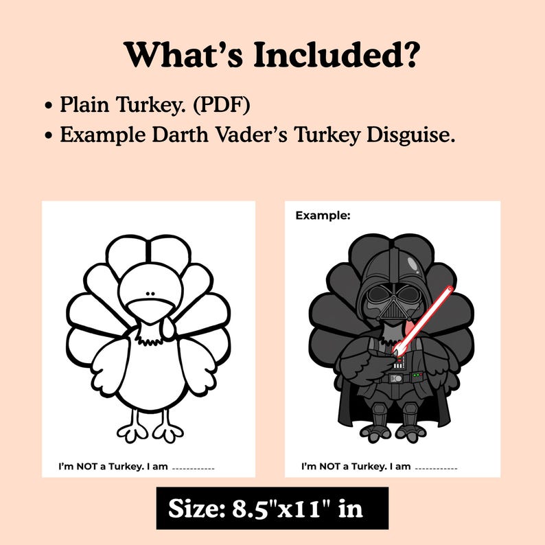 Darth Vader Disguise a Turkey Printable - Superhero Turkey Disguise ...
