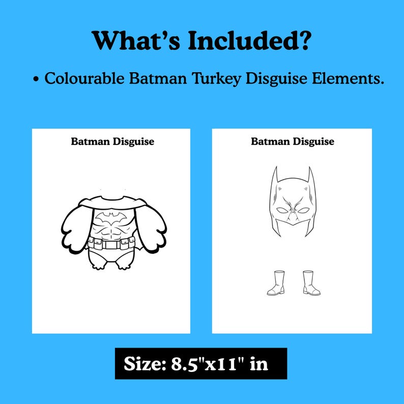 Batman Disguise a Turkey Printable - Superhero Thanksgiving Craft - Cut ...