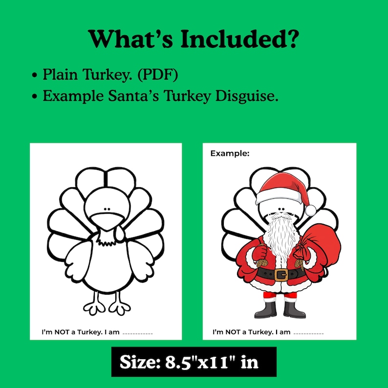 Disguise a Turkey - Santa Printable Turkey Disguise, Thanksgiving ...