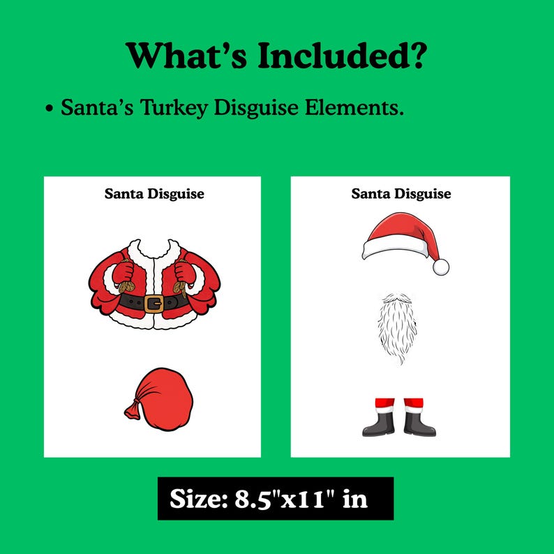Disguise a Turkey - Santa Printable Turkey Disguise, Thanksgiving ...