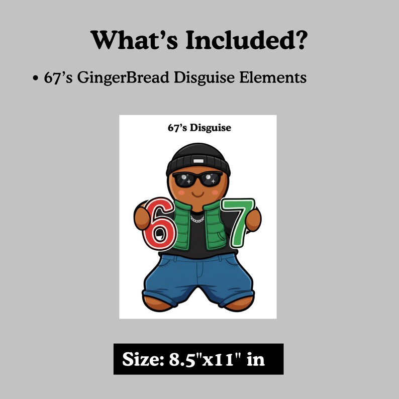 Six Seven Gingerbread Disguise, Printable Christmas Gingerbread ...