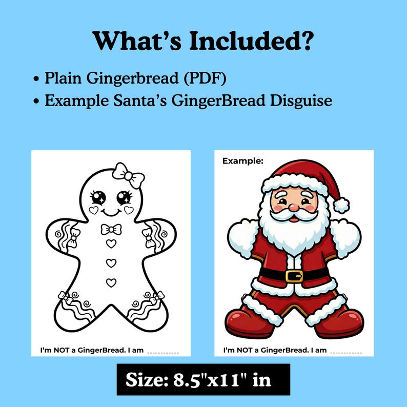 Disguise a Gingerbread Man Santa, Printable Christmas Gingerbread ...