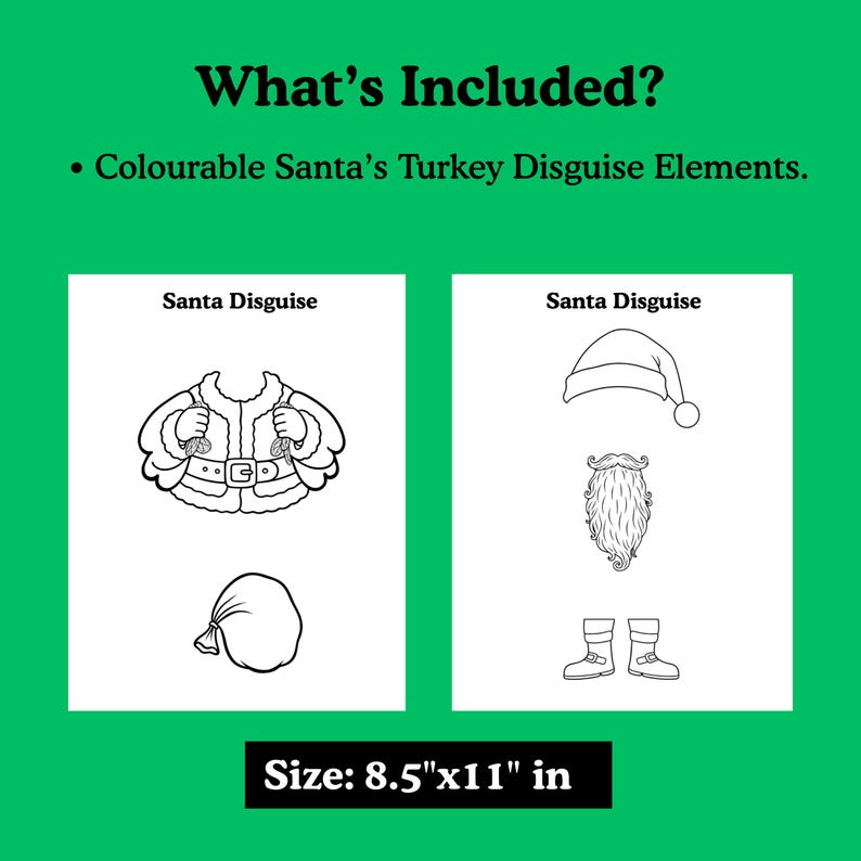 Disguise a Turkey - Santa Printable Turkey Disguise, Thanksgiving ...
