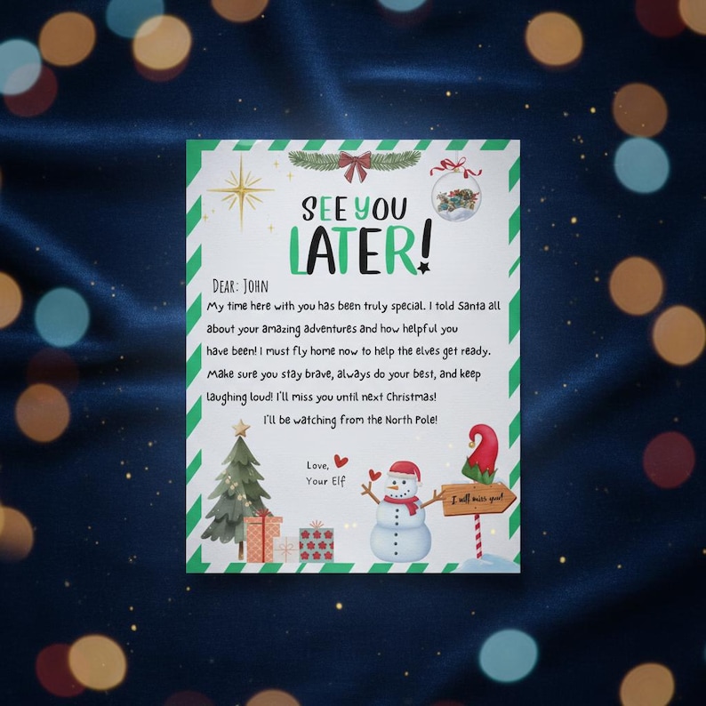 Editable Elf Goodbye Letter, Printable Elf Departure Letter, Christmas ...