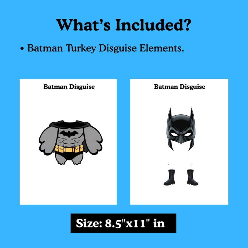 Batman Disguise a Turkey Printable - Superhero Thanksgiving Craft - Cut ...
