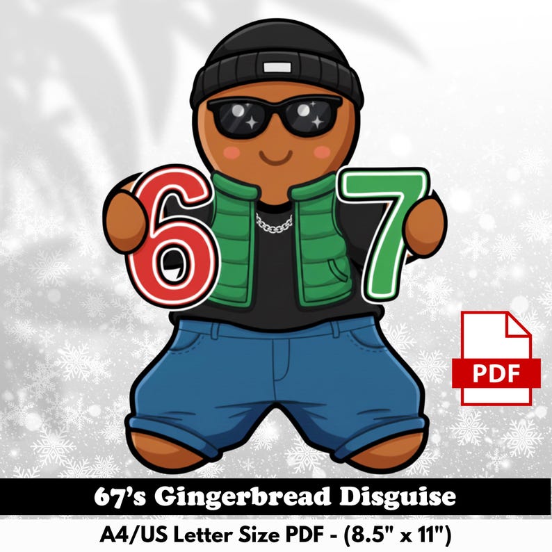 Six Seven Gingerbread Disguise, Printable Christmas Gingerbread ...