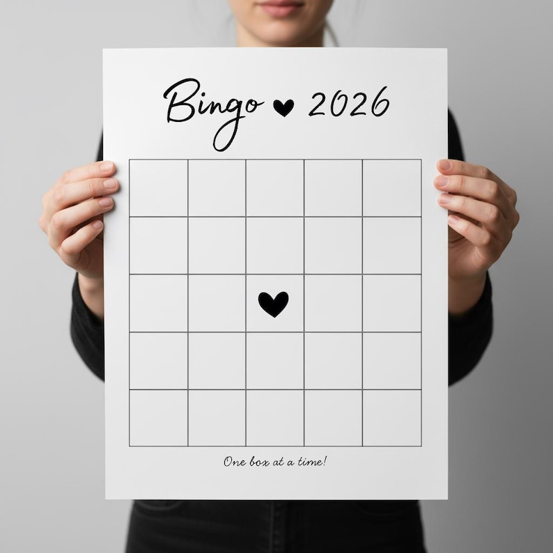 Carte de bingo 2026 imprimable, carte de bingo Vision Board 2026, jeu ...