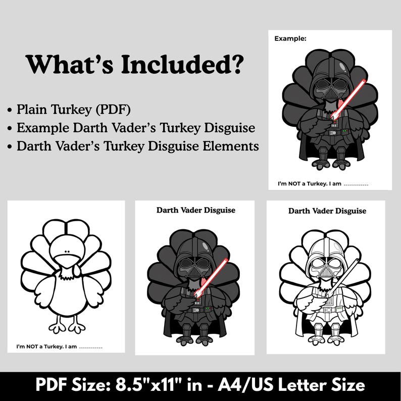 Disguise a Turkey Printable Superheroes - Spiderman Batman Darth Vader ...