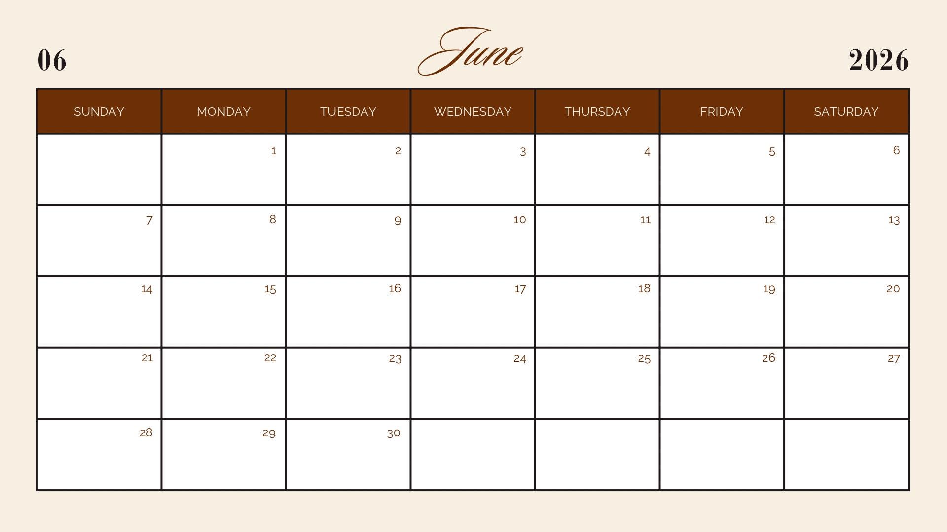 2026 Floral Printable Calendar-minimalist Digital Download for Home or ...