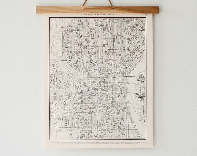 Vintage Philadelphia Map Antique 1930s Pennsylvania City Map | Etsy