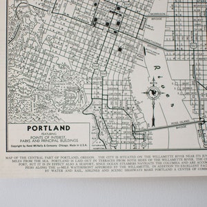 Vintage 1940s Portland OR Map | Gift Quality & Suitable for Framing ...