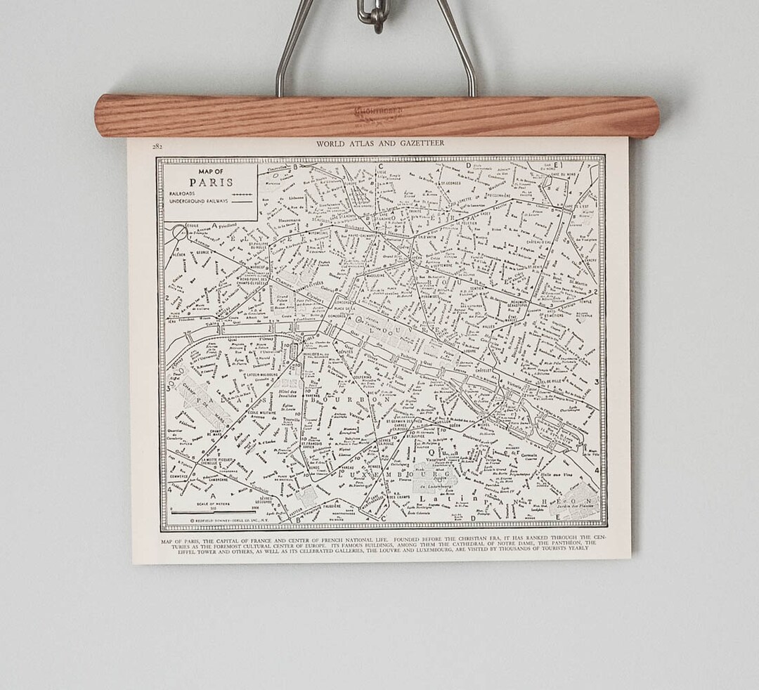 Paris Map Print 1930s Vintage Original | Gift Quality & Suitable for ...