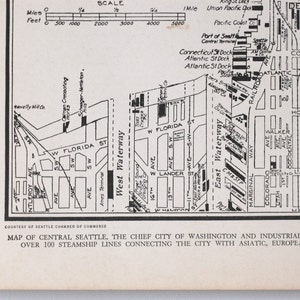Seattle Map 1930s Vintage Original | Gift Quality & Suitable for ...