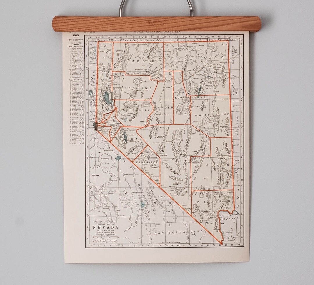 Vintage Maps of Nevada and Nebraska | 1930s Antique U.S. State Maps ...