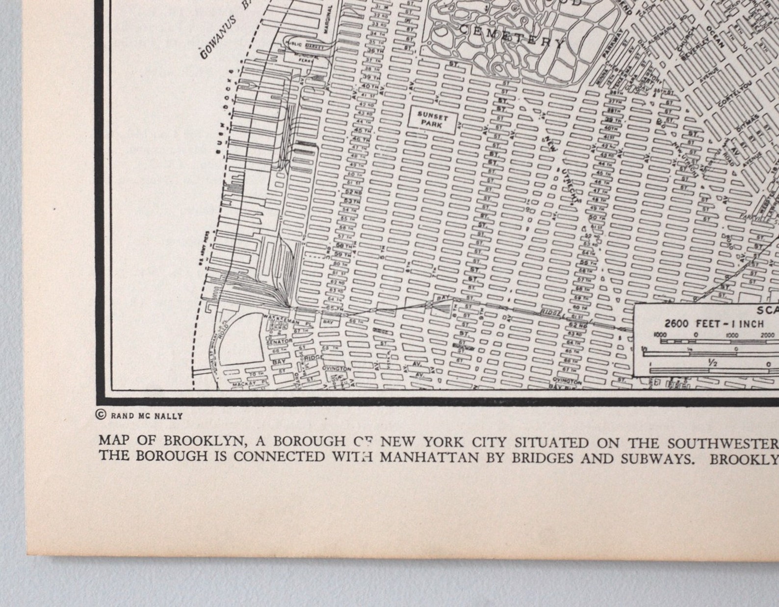 Antique Brooklyn Map Vintage 1930s New York City Map - Etsy