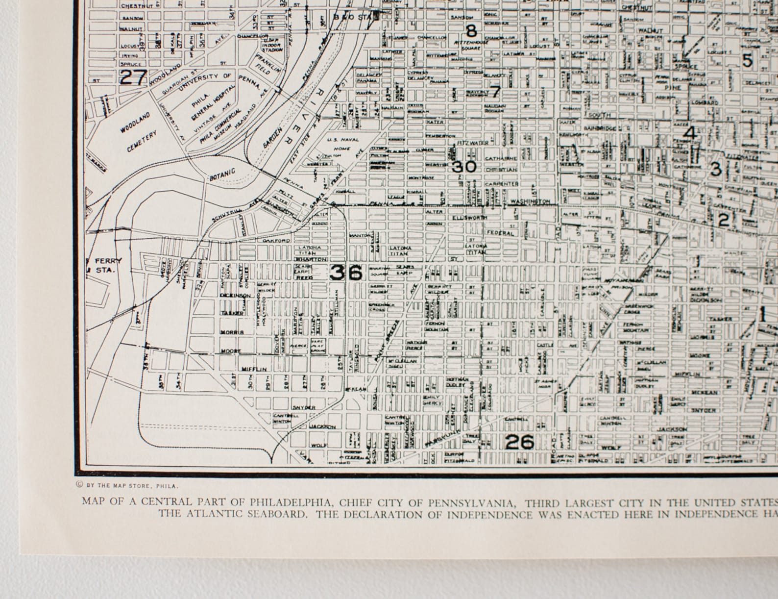 Vintage Philadelphia Map Antique 1930s Pennsylvania City Map - Etsy