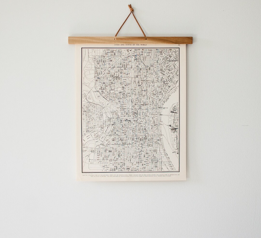 Vintage Philadelphia Map Antique 1930s Pennsylvania City Map Antique ...