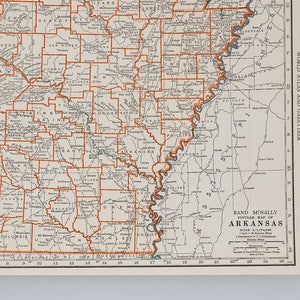 Vintage Original Arizona and Arkansas State Maps | 1930s Antique Color ...
