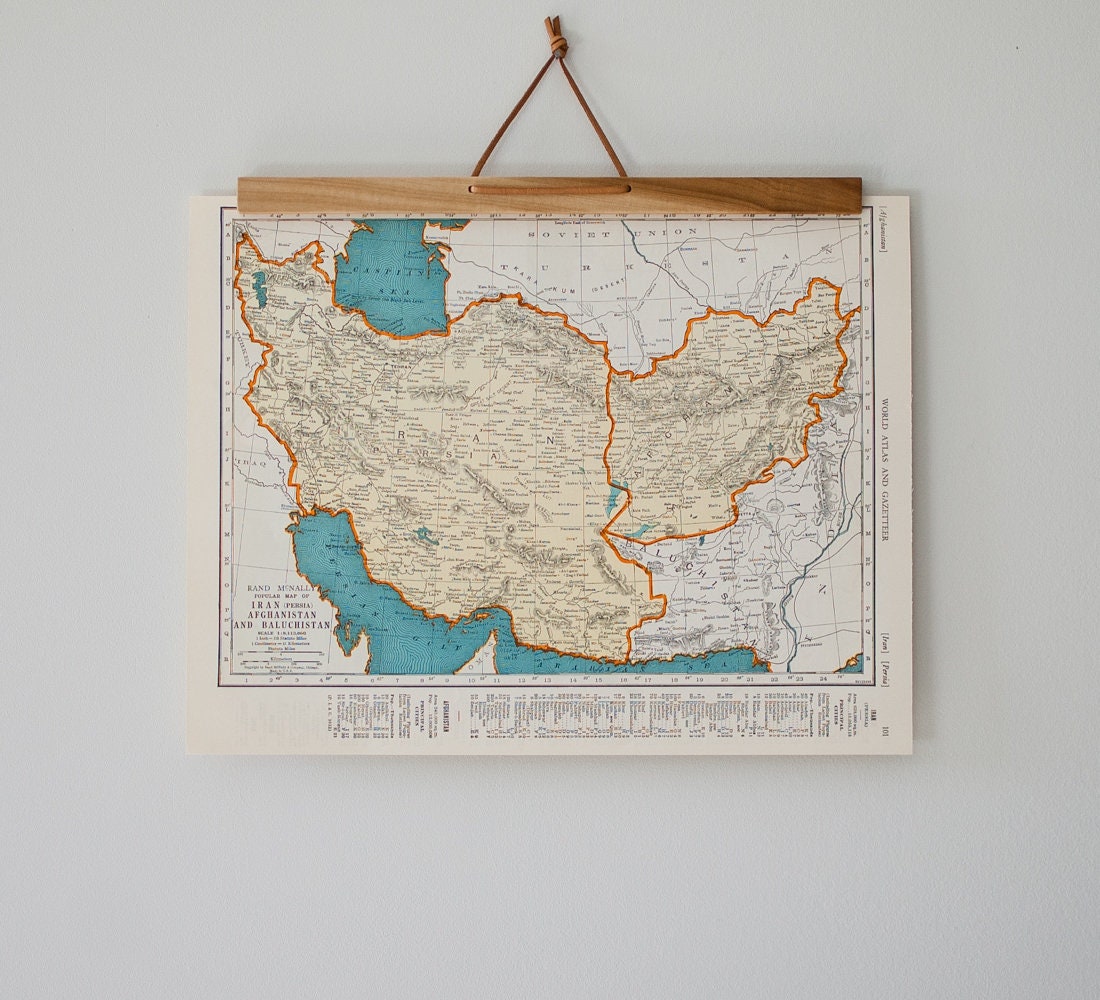Vintage Maps of India Iran and Afghanistan 1930s Antique | Etsy