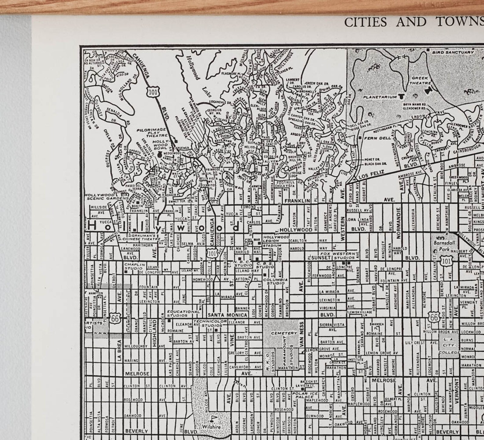 Los Angeles Map 1940s Los Angeles California Wall Art - Etsy