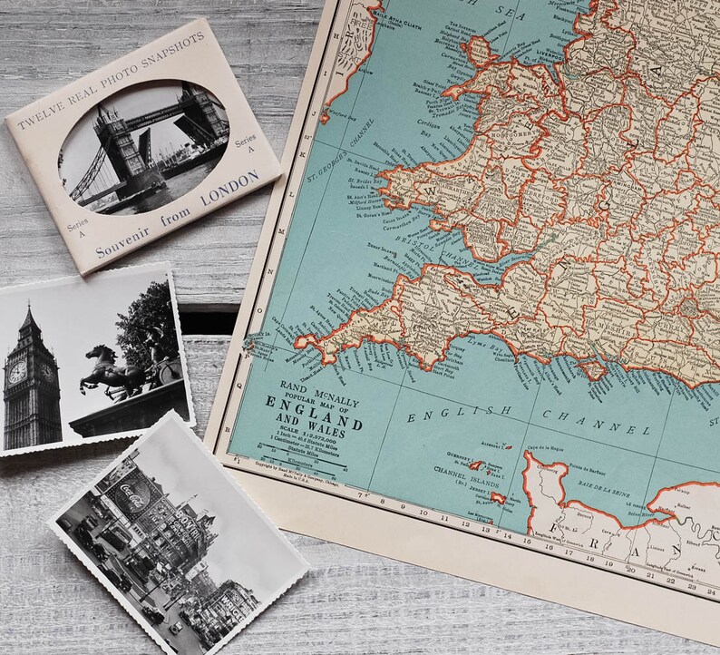 Vintage Maps of England and Scotland | 1930s International Maps Wall ...