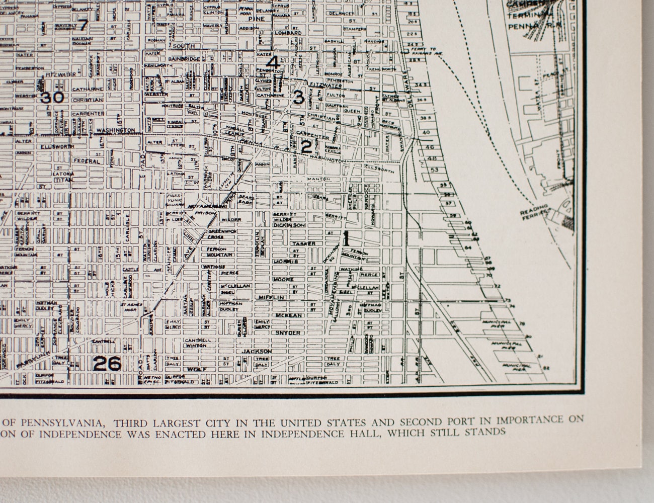 Vintage Philadelphia Map Antique 1930s Pennsylvania City Map | Etsy