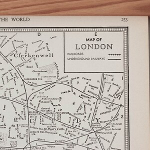 Vintage 1930s London, England Map | Gift Quality & Suitable for Framing ...