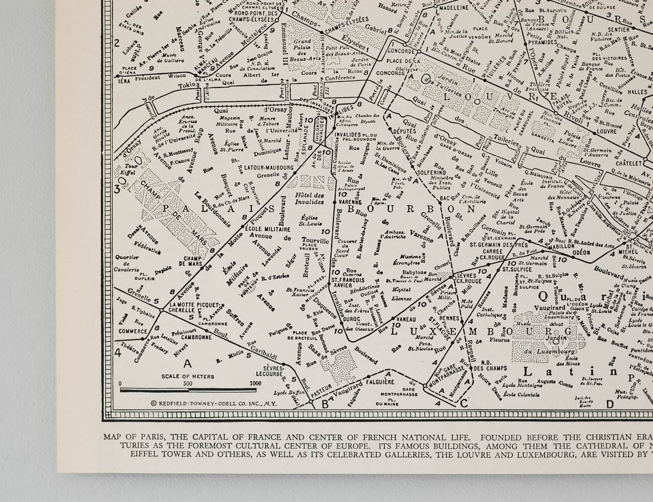 Paris Map Print 1930s Vintage Original | Gift Quality & Suitable for ...