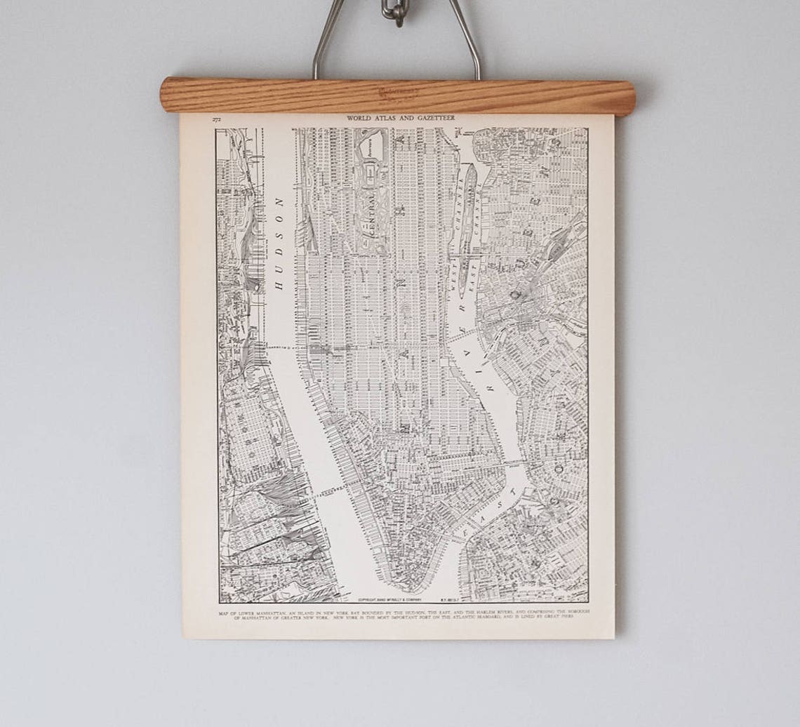 Antique 1930s Map of Lower Manhattan Downtown New York City - Etsy UK