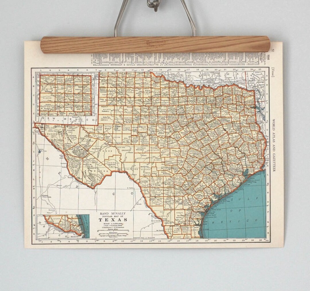 Texas and South Dakota 1930s Vintage Original State Maps | Antique Map ...