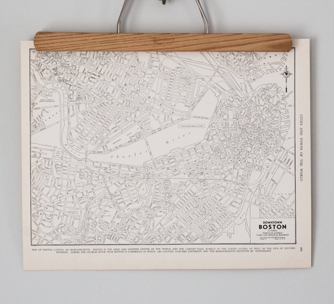 Boston Map 1930s Vintage Original | Gift Quality & Suitable for Framing ...