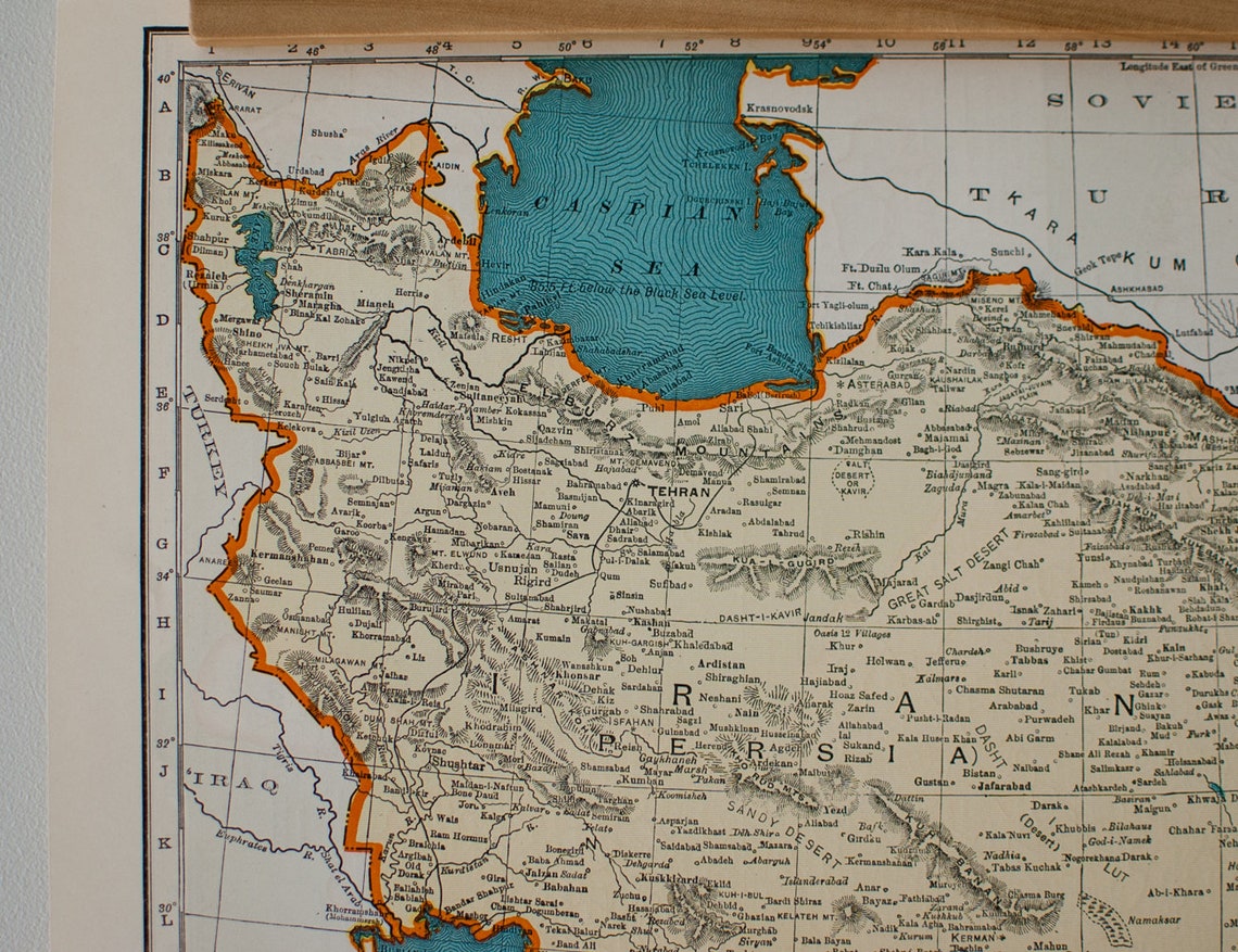 Vintage Maps of India Iran and Afghanistan 1930s Antique | Etsy