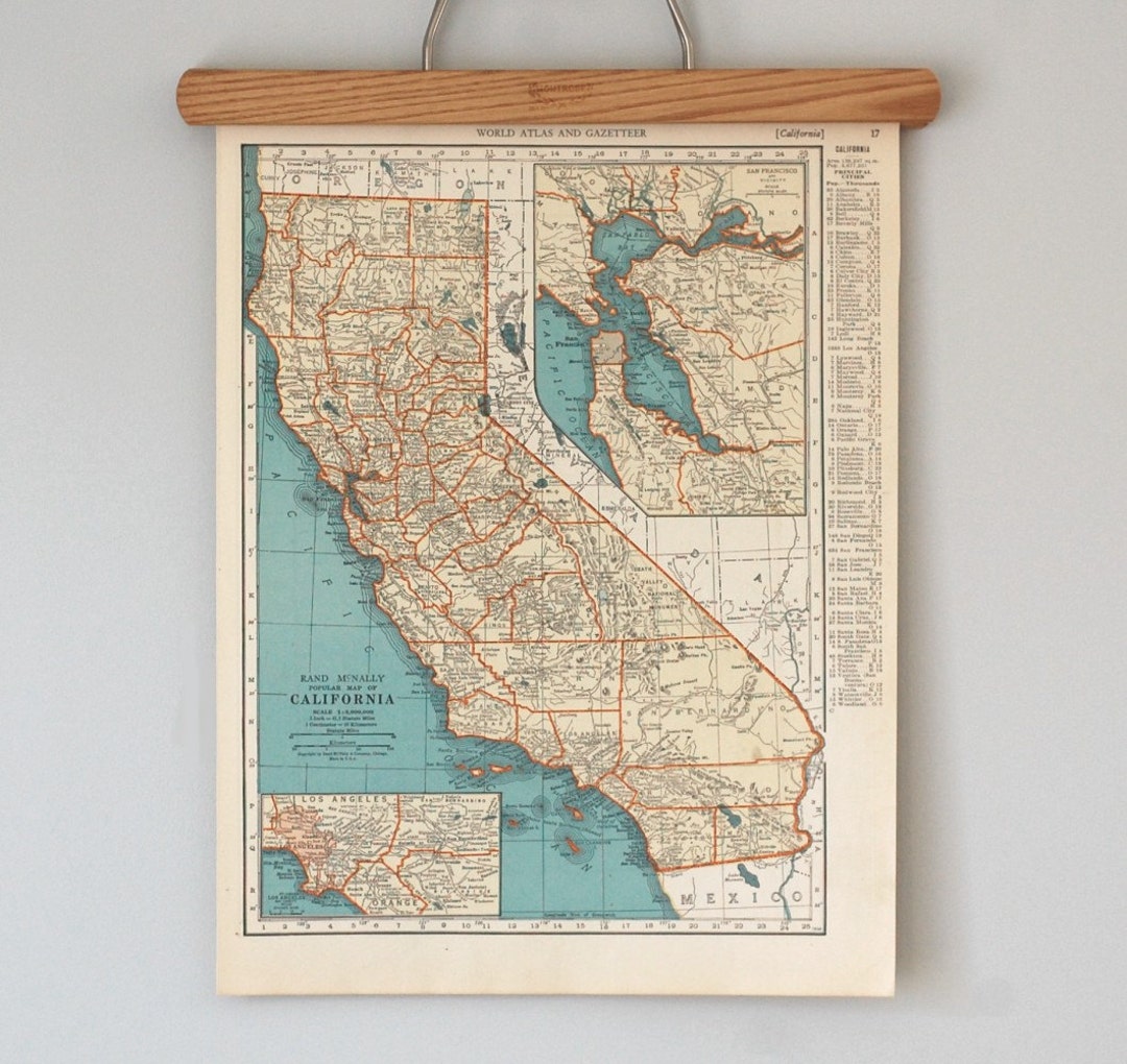 Vintage California and Colorado State Maps | 1930s Original Antique ...