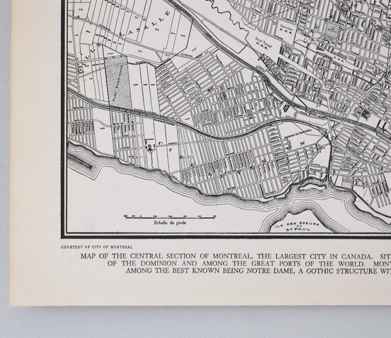 Carte de Montréal vintage des années 1930 Antique Montreal - Etsy Canada