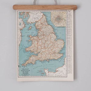 Vintage Maps of England and Scotland | 1930s International Maps Wall ...