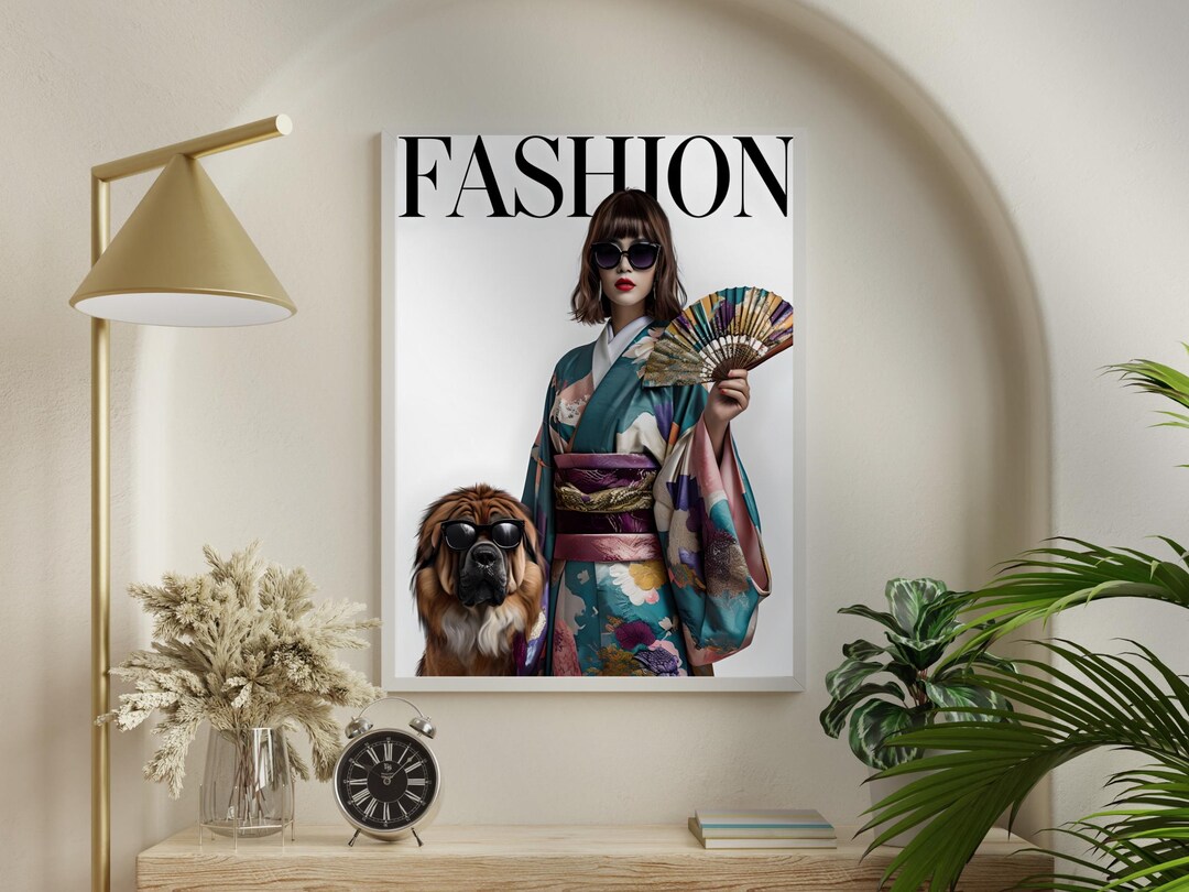 Elegant Geisha Chic Digital Wall Art Print, Vogue-inspired, Asian ...