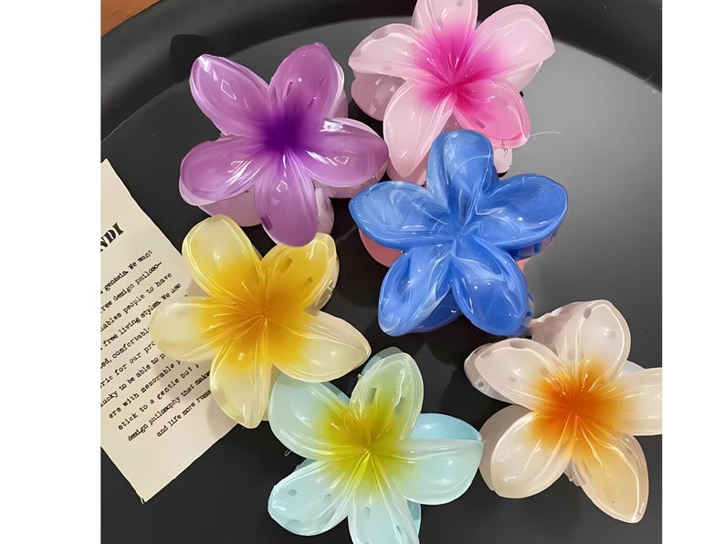 Hibiscus Flower Claw Clips, Colorful Hair Accessories for Women ...