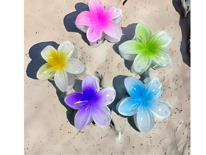 Hibiscus Flower Claw Clips, Colorful Hair Accessories for Women ...