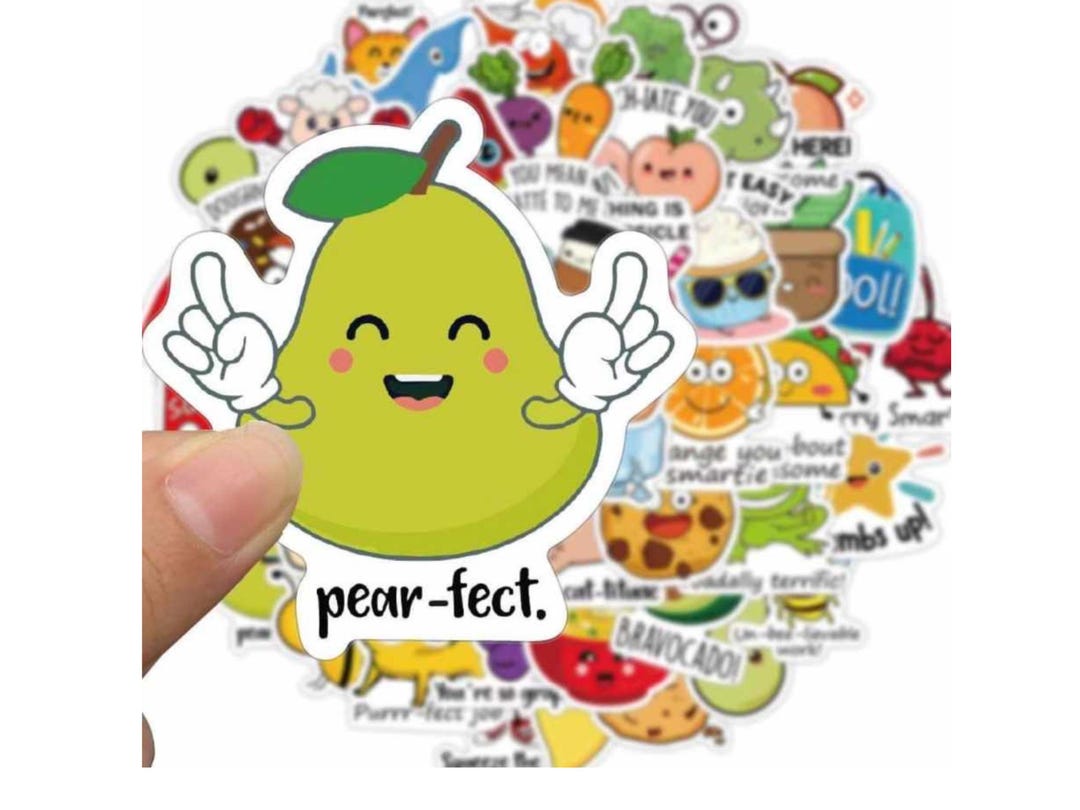 Punny Reward Stickers for Kids | Funny Fruit & Veggie Stickers | Cute ...