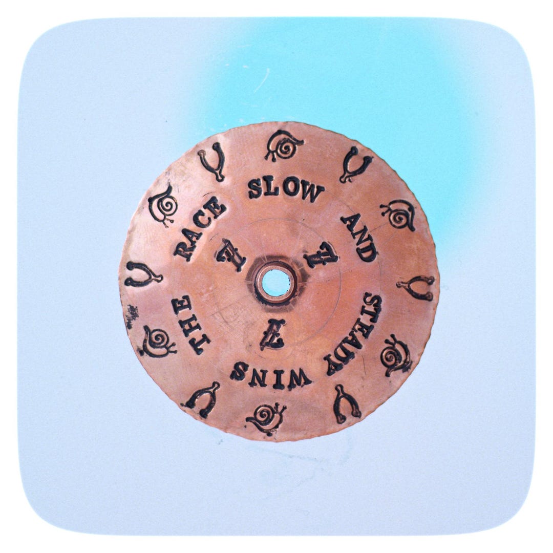 Slow and Steady Wins the Race Handmade Copper Amulet American Folk Art Talisman Minimalist ...