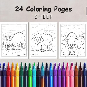 Sheep Coloring Pages for Kids, Cute Farm Animal Printables, Educational ...