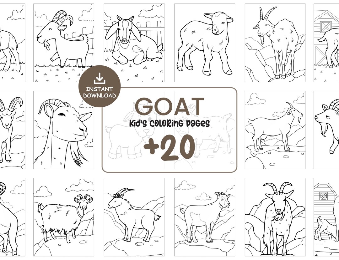 Goat Coloring Pages for Kids, Fun Farm Animal Printables, Educational ...