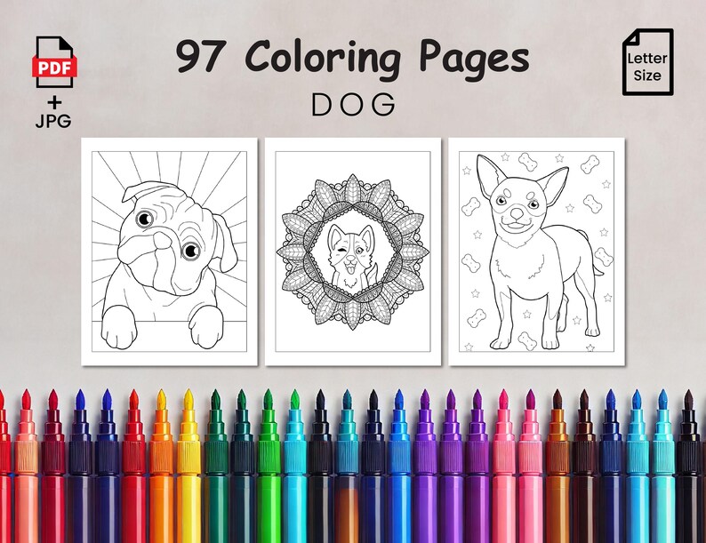 Dog Coloring Pages for Kids – 97 Printable Sheets | Fun Puppy Dog ...