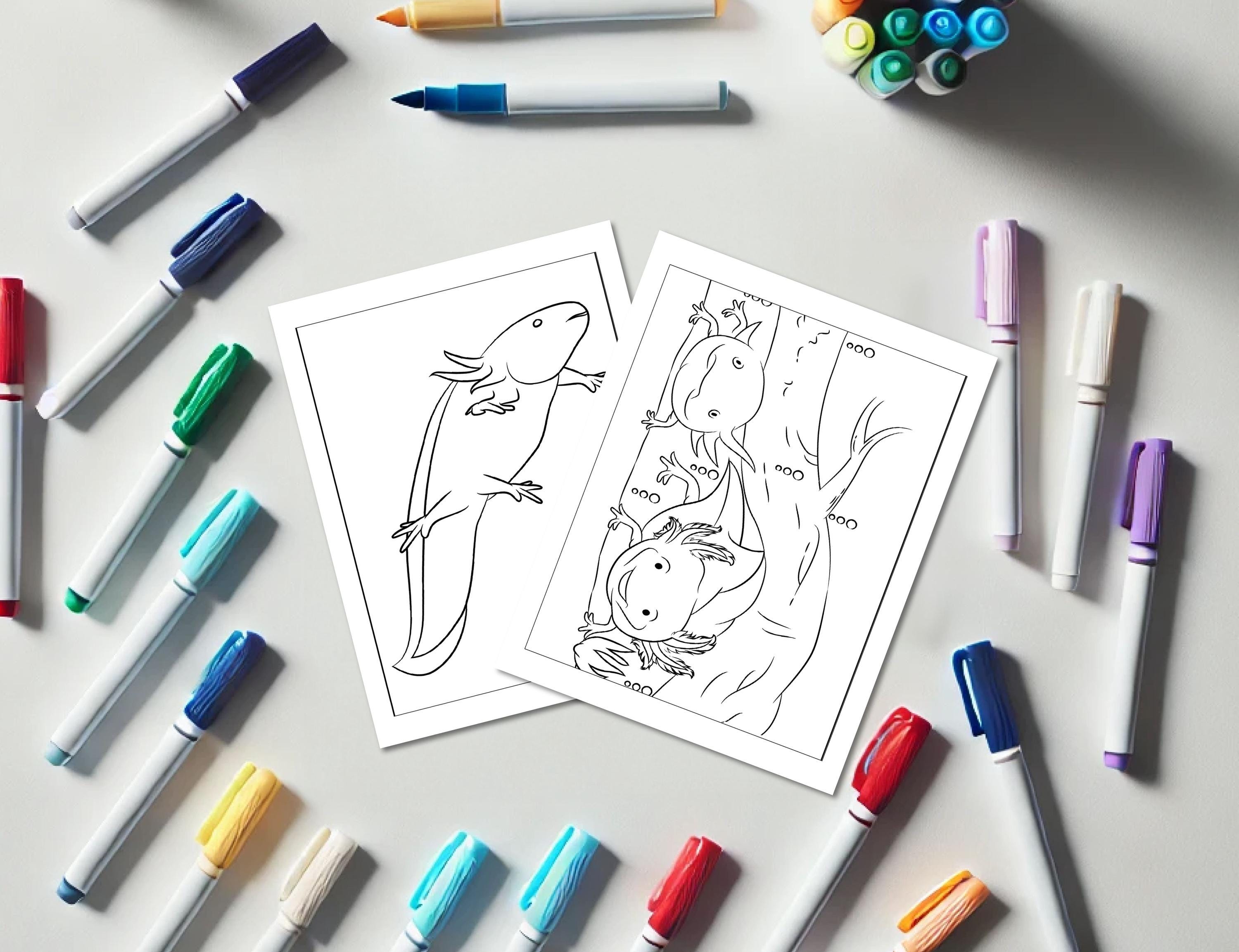 Axolotl Coloring Pages for Kids – 29 Printable Sheets | Cute Water ...