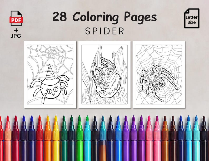 Spider Coloring Pages for Kids – Fun Halloween Spider Printables, Easy ...