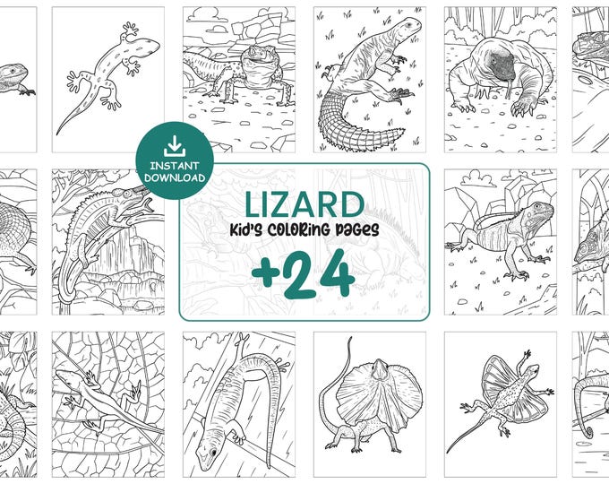 Reptiles and Amphibians Coloring Pages, Color and Trace the Word ...