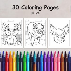 Pig Coloring Pages for Kids, 30 Cute Farm Animal Coloring Sheets ...